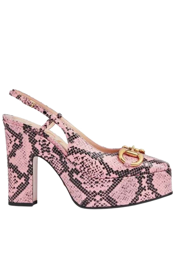 Gucci Python Snakeskin-Print Platform Pumps | Runway Catalog