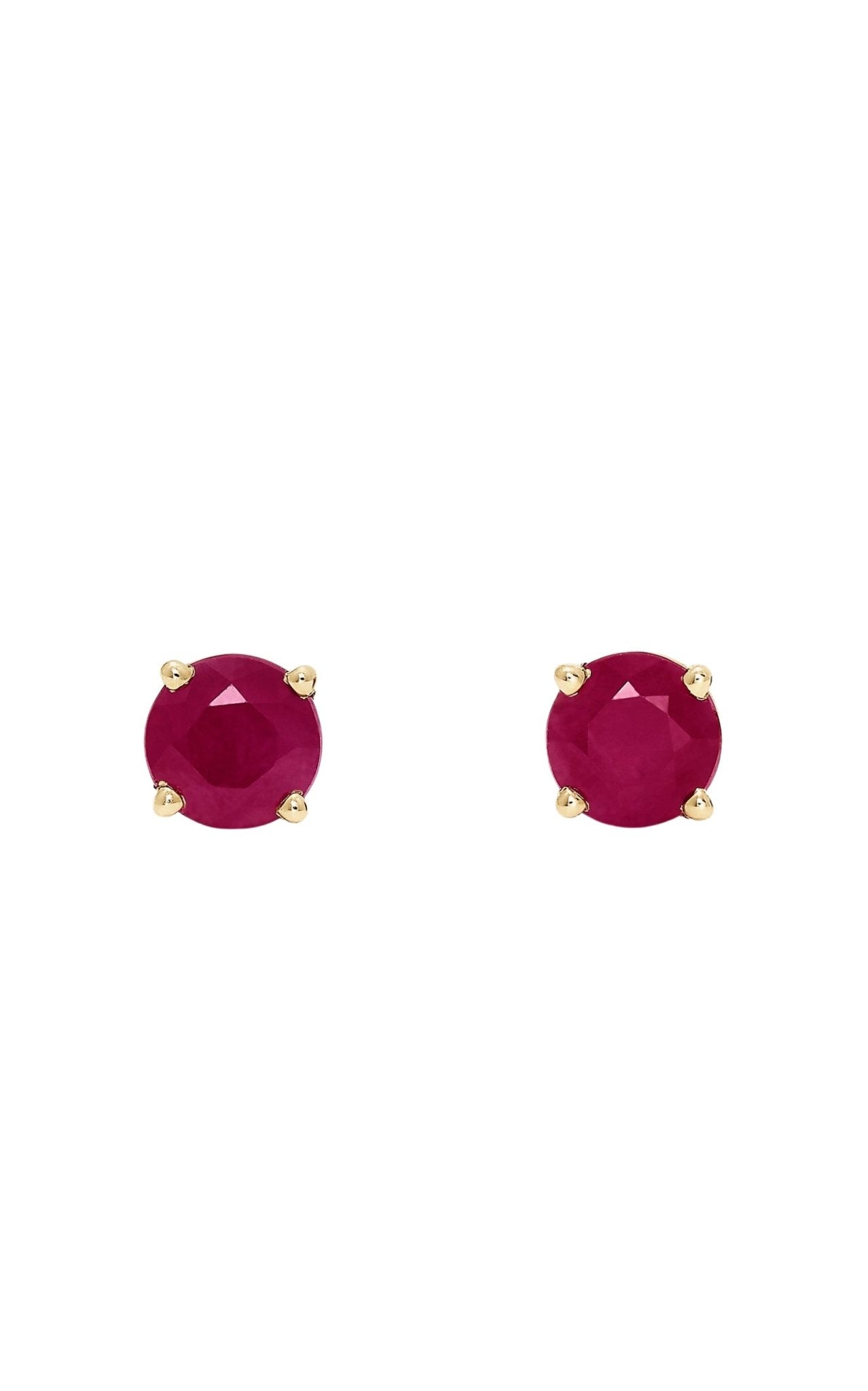 Effy Ruby Royale 14K Yellow Gold Round Solitaire Ruby Stud Earrings, 1. ...